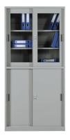 China Glass Sliding Door Steel Filing Cabinet KD-041 W900 D400 H1850mm 0.208 CBM for sale