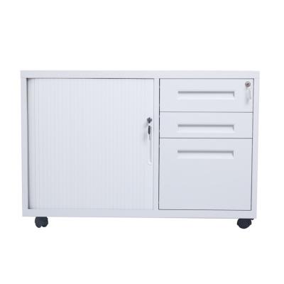 China 3 Drawer 34kg Mobile Tambour Storage Cabinet 500mm Depth Cold Rolled Steel for sale