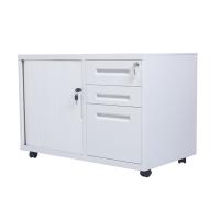 China 3 Drawer 34kg Mobile Tambour Storage Cabinet 500mm Depth Cold Rolled Steel for sale