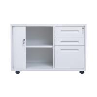 China 3 Drawer 34kg Mobile Tambour Storage Cabinet 500mm Depth Cold Rolled Steel for sale