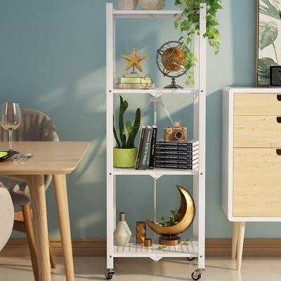 China Foldable 86cm High 6.3kg Capacity Metal Storage Shelf 3-5 Tier Home Warehouse for sale