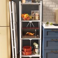 China Foldable 86cm High 6.3kg Capacity Metal Storage Shelf 3-5 Tier Home Warehouse for sale