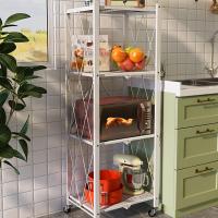 China Foldable 86cm High 6.3kg Capacity Metal Storage Shelf 3-5 Tier Home Warehouse for sale
