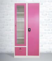 China 195cm Height ISO14001 Metal Clothing Cabinet 2 Doors Steel Locker Wardrobe 0.6mm for sale