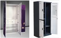 China 195cm Height ISO14001 Metal Clothing Cabinet 2 Doors Steel Locker Wardrobe 0.6mm for sale