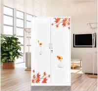 China Customized Metal Wardrobe with Flower Printing 1850x900x450mm for Home Office for sale