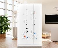 China Customized Metal Wardrobe with Flower Printing 1850x900x450mm for Home Office for sale