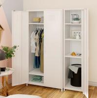 China White Metal Wardrobe Cabinet 900mm Width with Feet 1850mm Height 2 Shelves for sale