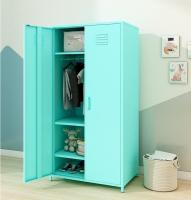 China White Metal Wardrobe Cabinet 900mm Width with Feet 1850mm Height 2 Shelves for sale
