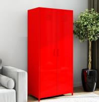 China White Metal Wardrobe Cabinet 900mm Width with Feet 1850mm Height 2 Shelves for sale