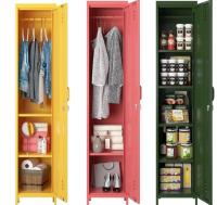 China Ajutable Feet Ventilation Two Keys Colorful Metal Lockers for sale