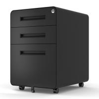 China 3 Drawer Mobile Pedestal File Cabinet 330lbs Capacity Steel Lockable Office Storage for sale