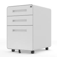 China 3 Drawer Mobile Pedestal File Cabinet 330lbs Capacity Steel Lockable Office Storage for sale