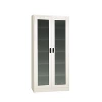 China Double Glass Steel Filing Cabinet H1850mm 2 Door Adjustable Shelf 0.6mm for sale