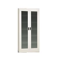 China Double Glass Steel Filing Cabinet H1850mm 2 Door Adjustable Shelf 0.6mm for sale