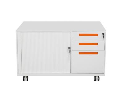 China Light Grey Tambour Filing Cabinet H600mm W900mm Mobile Pedestal Office Furniture for sale