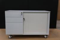 China Light Grey Tambour Filing Cabinet H600mm W900mm Mobile Pedestal Office Furniture for sale