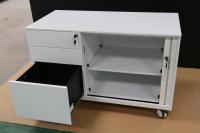 China Light Grey Tambour Filing Cabinet H600mm W900mm Mobile Pedestal Office Furniture for sale