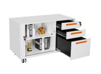 China Small Assemble Metal 0.7mm Mobile Caddy Tambour Filing Cabinet 3 Drawer for sale