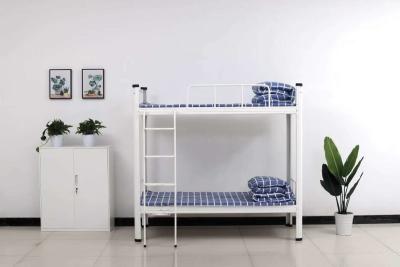 China Strong L2000mm Double Steel Bunk Bed Light Grey School Adult for sale