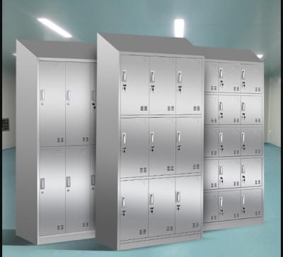 China 9 Compartment Stainless Steel Storage Locker 1200x500x1800mm SS201 Bathroom Cabinet for sale