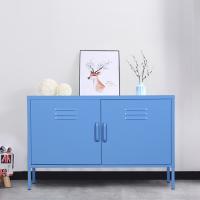China Customizable Color Steel TV Stand Cabinet 0.5-1.2mm Cold Rolled Steel KD Structure for sale