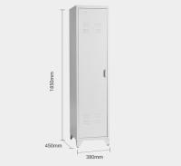 China Steel Storage Locker H1850mm Flat Pack 0.05 CBM Single Door with Legs for sale