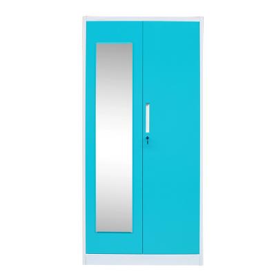 China Steel 2 Door Metal Wardrobe Cabinet 1850mm Height 900mm Width for Office Home for sale
