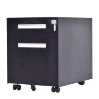 China KD Structure Office File Storage Cabinet Black 2 Drawer Mobile Pedestal for sale