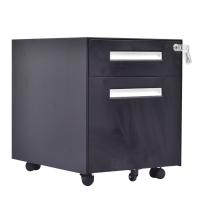 China KD Structure Office File Storage Cabinet Black 2 Drawer Mobile Pedestal for sale