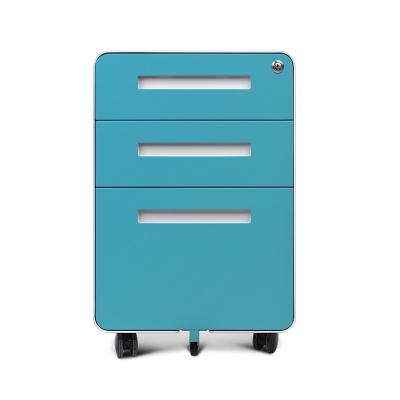 China Steel Mobile Pedestal 3 Drawer Cabinet H600mm W400mm D500mm Office Furniture for sale