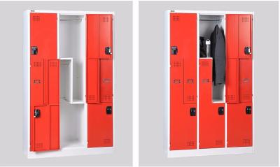China 1850mm Height Z Shape Steel Dress Cupboard Small Metal Locker 900x450mm for sale