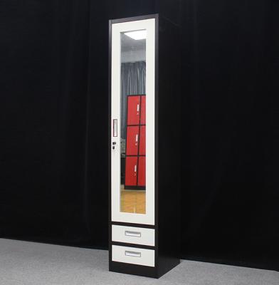 China Black And White Metal Wardrobe Lockers With 2 Drawer for sale