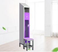 China Single Door Wire Mesh Inclined Top Metal File Locker with Bench H1800xW380xD420mm for sale