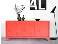 China Steel Storage Locker Cabinet 3 Door 6 Shelf Metal File Cabinet 123cm Office Hospital for sale