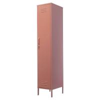 China Pink Bedroom Steel Storage Locker Standing Legs Vertical Clothes Storage Locker for sale