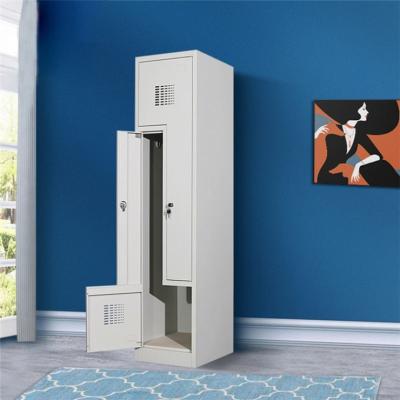 China Steel Military Wardrobe Locker Office Vertical Two Person Steel Locker Wardrobe 380x500x1800mm for sale