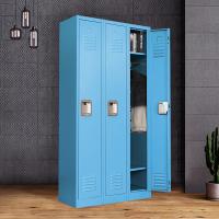 China 3 Door Steel Locker H1850 x W920 x D450mm Cold Rolled Steel Powder Coated for Gym School Military for sale