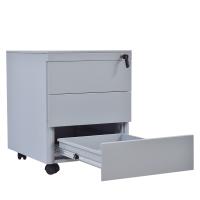 China Gray Lockable Three Drawers Steel Mobile Pedestal Cabinet Assembly Structure for sale