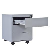China Gray Lockable Three Drawers Steel Mobile Pedestal Cabinet Assembly Structure for sale