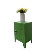 China Custom Small Double Layer Steel Bedside Locker With Lock for sale