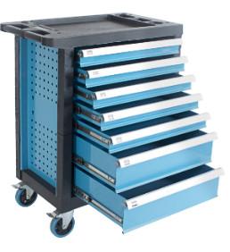 China Metal 7 Drawer Tool Trolley Cabinet 32kg Capacity 1331mm Height Steel Filing Cabinet for sale