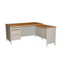 China Metal L Shaped Office Desk with Locking Drawer 120x60x75 cm E1 Particle Board for sale