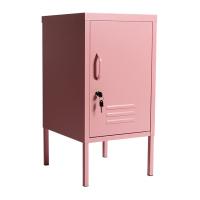 China Mini Steel Locker Cabinet H700mm Single Door Student Storage Pink Metal Bedside for sale
