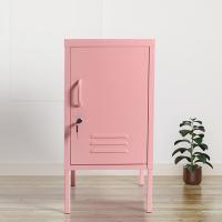 China Mini Steel Locker Cabinet H700mm Single Door Student Storage Pink Metal Bedside for sale