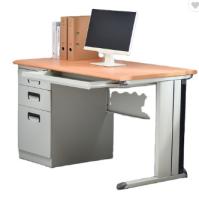 China Steel Metal MDF 25mm Tabletop Computer Desk with Drawer Cabinet for School Office for sale