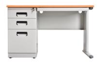 China Steel Metal MDF 25mm Tabletop Computer Desk with Drawer Cabinet for School Office for sale