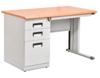 China Steel Metal MDF 25mm Tabletop Computer Desk with Drawer Cabinet for School Office for sale