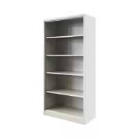 China 0.6mm Steel Library Book Shelf 900x400x1850mm Movable White Bookcase for Bookstore for sale