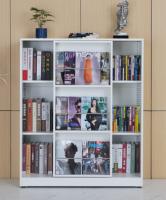 China 3 Shelf Steel Bookcase 900x400x1850mm Easy Assembly Living Room Storage Rack Customizable for sale